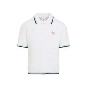 Casablanca Textured-knit Polo Shirt - White