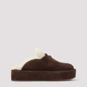 Miu Miu Leather Sabot Sandals For - Brown