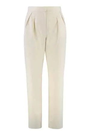 Max Mara Dede Carrot-fit Cotton Trousers - White