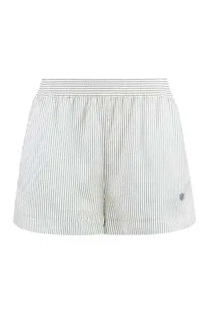 Stella McCartney Silk Striped Mini Shorts For - White