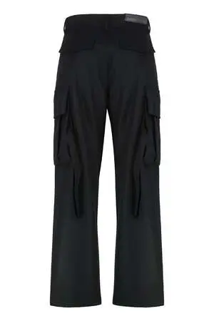 DARKPARK Cargo Pants In Wool, Straight Fit With Flap Pockets - Black