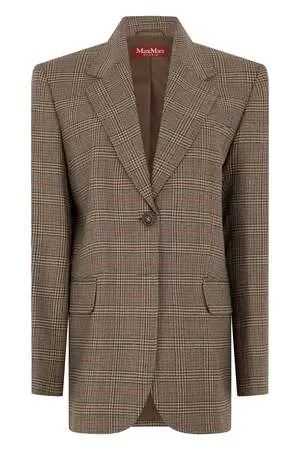 Max Mara Checkered Virgin Wool Jacket - Multicolor