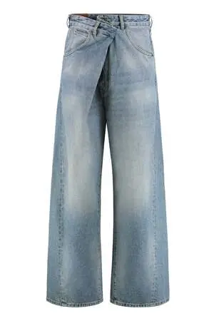 DARKPARK Wide-leg Asymmetrical Zip Jeans - Denim