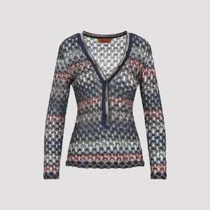Missoni V-neck Sweater In Viscose Blend