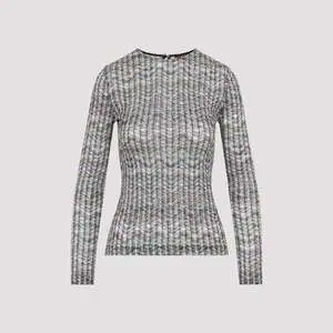 Missoni Viscose Crewneck Sweater With Mesh Detail - Multicolour