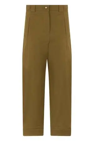Max Mara Straight Pants With High Waist - Khaki
