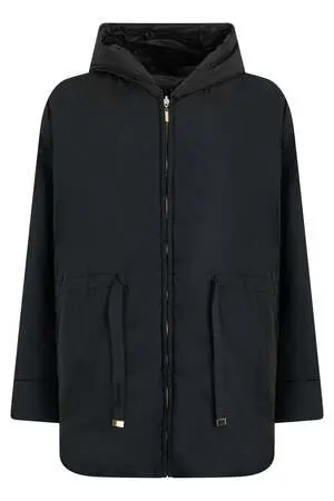 Max Mara Padded Hooded Jacket With Zipper Pockets - Black