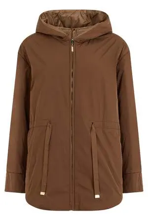 Max Mara Padded Hooded Jacket With Drawstring Pockets - Brown