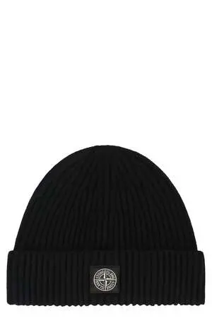 Stone Island Ribbed Virgin Wool Beanie