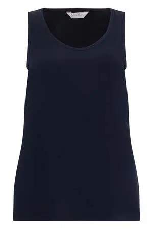 Max Mara Simple Smooth Silk Tank Top - Blue