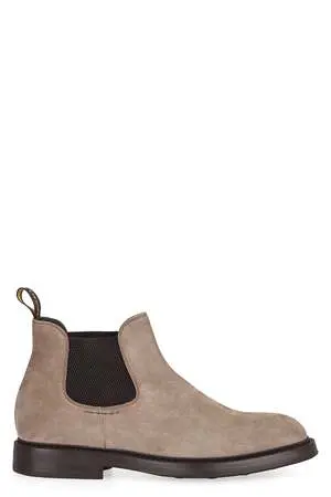 DOUCAL'S Suede Chelsea Boots With Contrasting Side Elastic - Sand