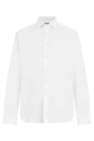 Canali Classic Long-sleeve Cotton Shirt - White