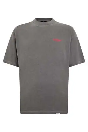 REPRESENT Shaded Cotton T-shirt With Discreet Front Logo - Heather Grey