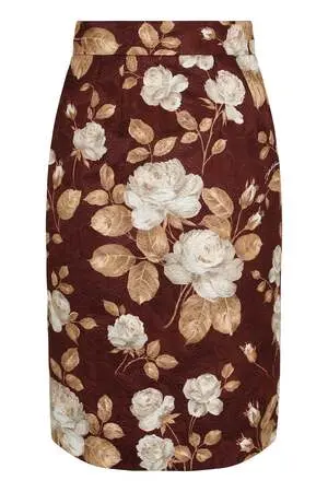DOLCE & GABBANA Dolce & Gabbana Floral Print Midi Skirt With High Waist