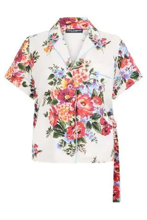 DOLCE & GABBANA Dolce & Gabbana Floral Silk Short-Sleeve Shirt