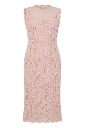 Dolce & Gabbana Sleeveless Lace Midi Dress - Pink