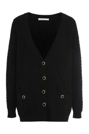 Alessandra Rich Cable Knit Wool Cardigan