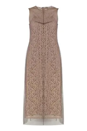 Fendi Lace Midi Dress - Pink