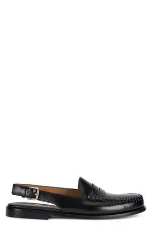 SEBAGO Dan Low-profile Leather Slip-on Sandals With Back Buckle