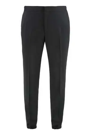 Zegna Wool-blend Stretch Pants With Fitted Modern Cut - Black