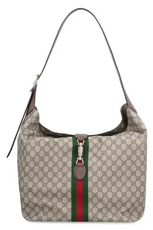 Gucci Jackie 1961 Mini Gg Supreme Fabric Shoulder Handbag - Beige