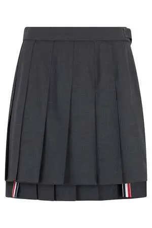 Thom Browne Asymmetrical Pleated Mini Skirt