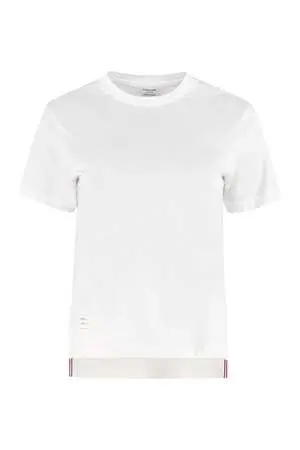 Thom Browne Asymmetric Hem Cotton Crew-neck T-shirt - White