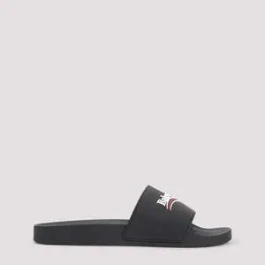 Balenciaga Pool Rubber Political Logo Slide Sandals