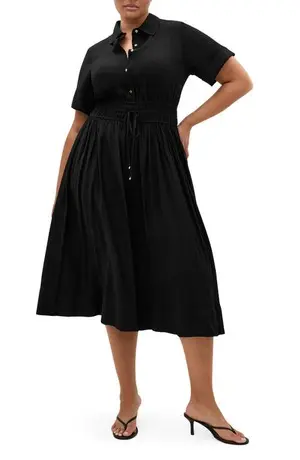 City Chic Aria Tie Waist Shirtdress