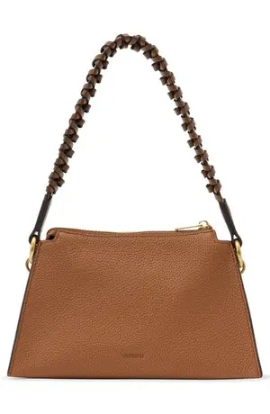 REISS Avery Croc Embossed Leather Shoulder Bag
