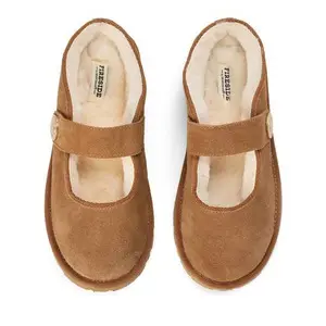 DEARFOAMS Fireside Coin Mary Jane Slipper - Chestnut