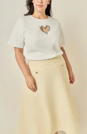 Endless Rose Heart Cutout T-shirt
