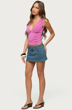 EDIKTED Cady Drawstring Ruched Tank Top