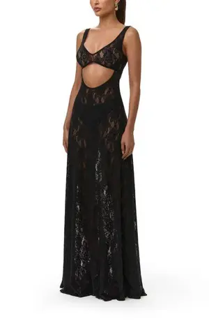 Naked Wardrobe Lace Cutout Maxi Dress