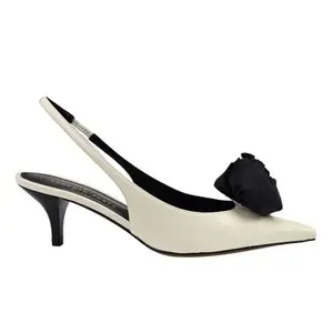 MADISON MAISON X Roberto Festa Istinya Flower Leather Slingback Kitten Heel - Beige