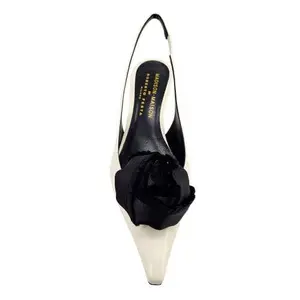 MADISON MAISON X Roberto Festa Istinya Flower Leather Slingback Kitten Heel - Beige