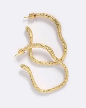 EMMA PILLS Obsession Hoops In 14k Plating With Hand-painted Enamel