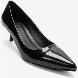 FOREVER & ALWAYS SHOES Jalen Leather Stiletto Pumps - Black Patent