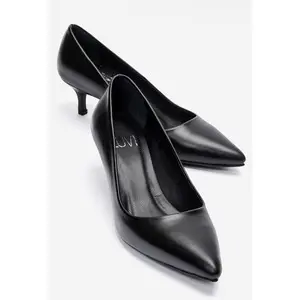 FOREVER & ALWAYS SHOES Jalen Leather Stiletto Pumps - Black