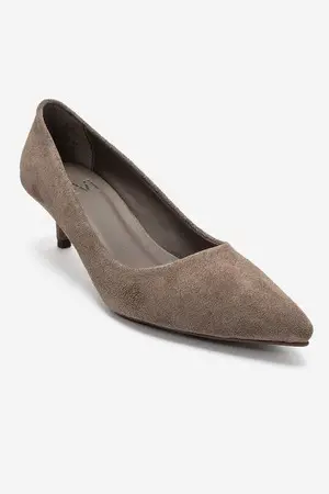 FOREVER & ALWAYS SHOES Jalen Leather Stiletto Pumps - Mink Suede