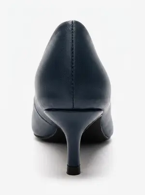 FOREVER & ALWAYS SHOES Jalen Leather Stiletto Pumps - Navy