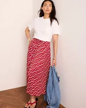 Mint Velvet Satin Printed Maxi Skirt