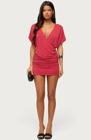 EDIKTED Yaara Wrap Minidress
