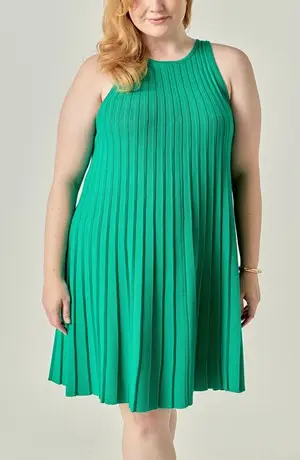 English Factory Pleated A-line Knit Minidress