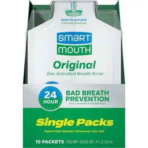 SMARTMOUTH Original Zinc Activated Mouthwash Single Packs 10 Count 10 Count - Fresh Mint