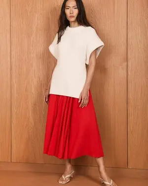 Mint Velvet Cotton Full Midi Skirt
