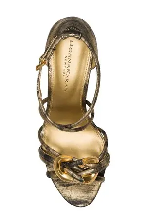 Donna Karan New York Sarah Ankle Strap Sandal - Blk/gold