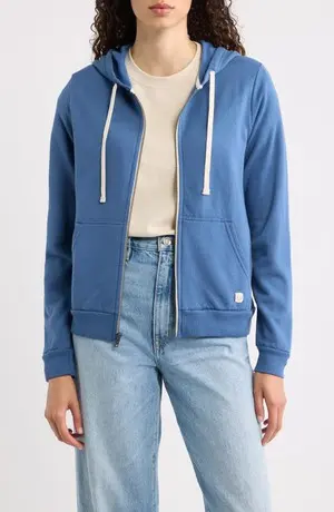 Marine Layer Cotton Blend Zip Front Hoodie