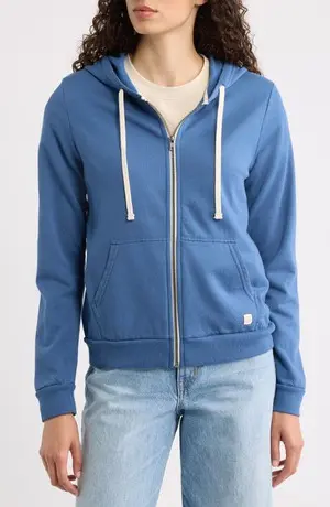 Marine Layer Cotton Blend Zip Front Hoodie