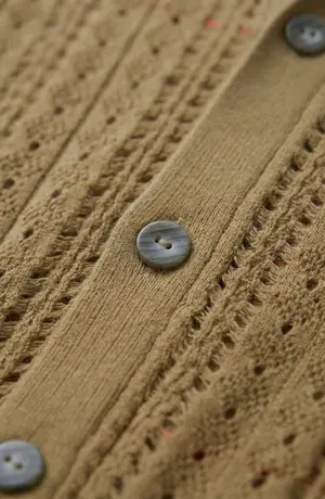 MODENAIRE Open Knit V-neck Cardigan